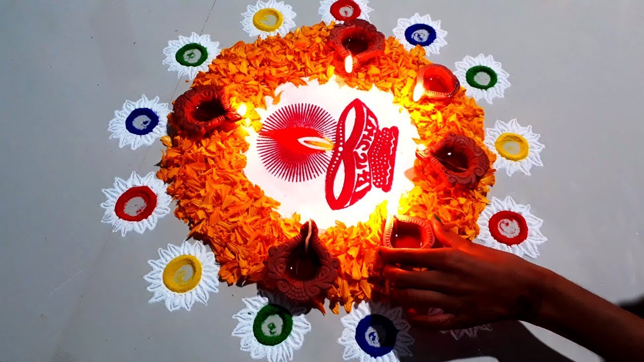 Diwali special circle colourful rangoli design 2018/ दिवाली पर ...