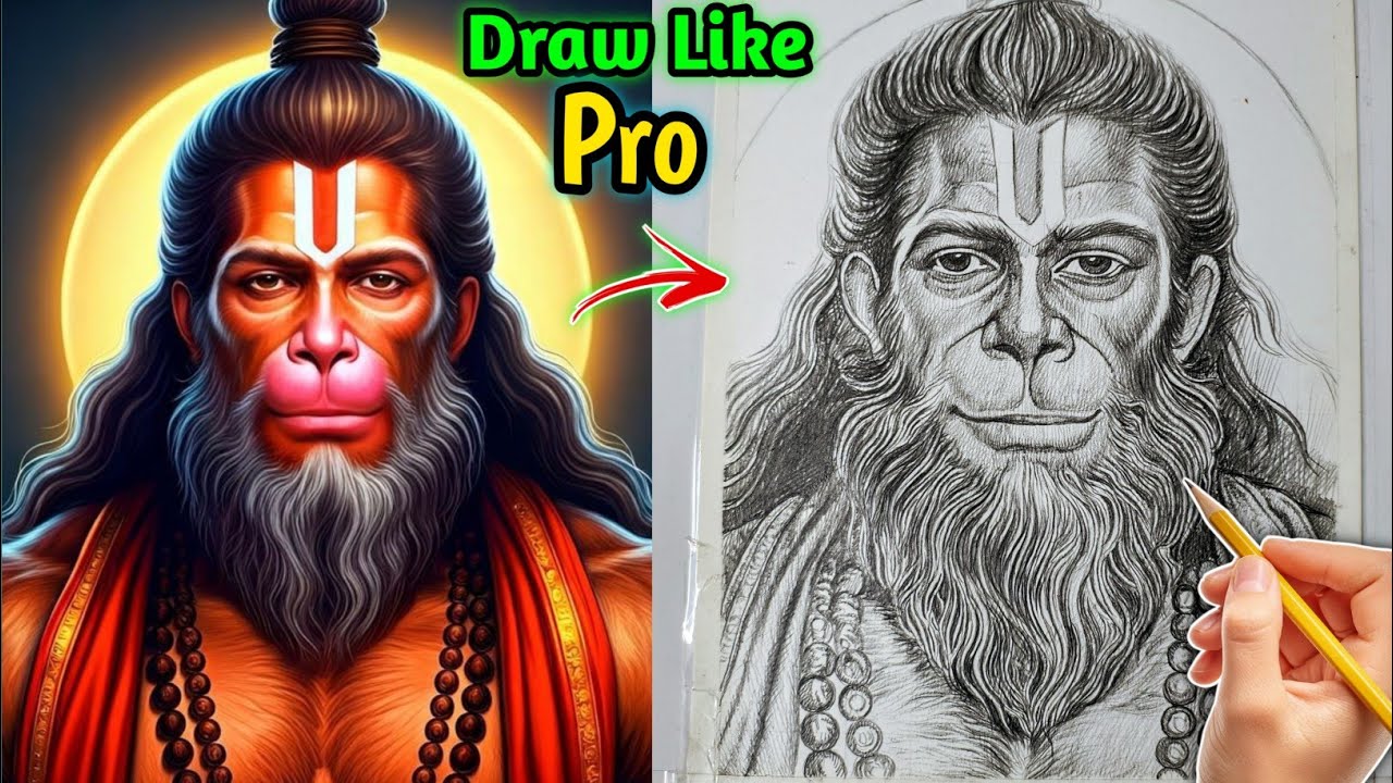 Learn to Draw Hanuman Ji Like a Pro | Detailed Sketching Guide ...
