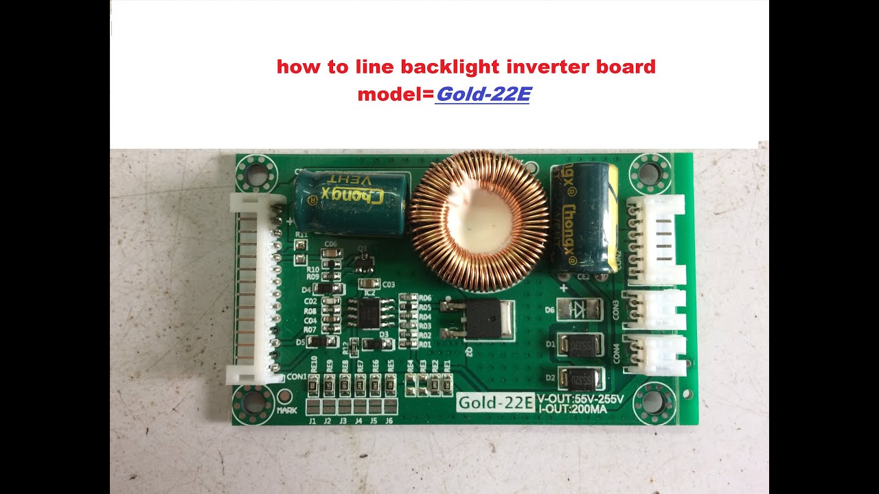how to line gold-22e backlight inverter board in tamil - YouTube