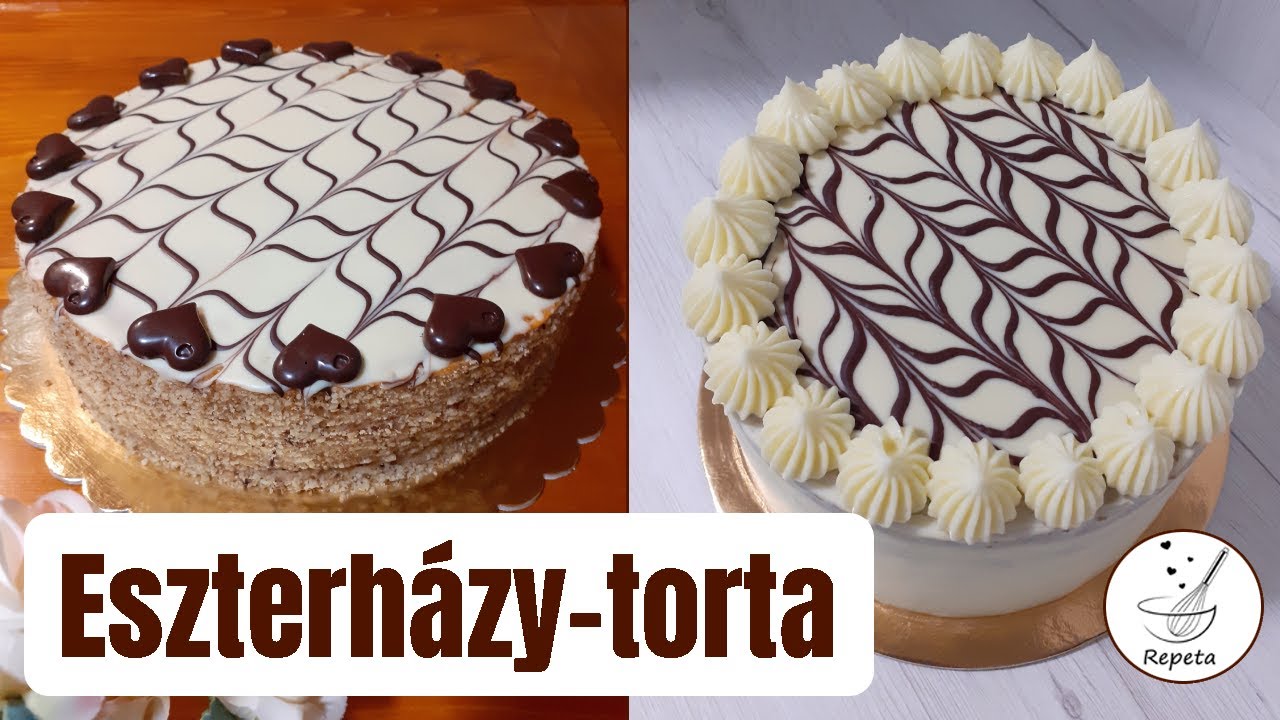 Eszterházy torta 🎂 brutál finom magyar klasszikus – cukrász recept ...
