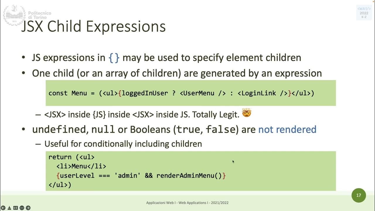 WA1-2022-L14: React elements and JSX. Exercise. - YouTube