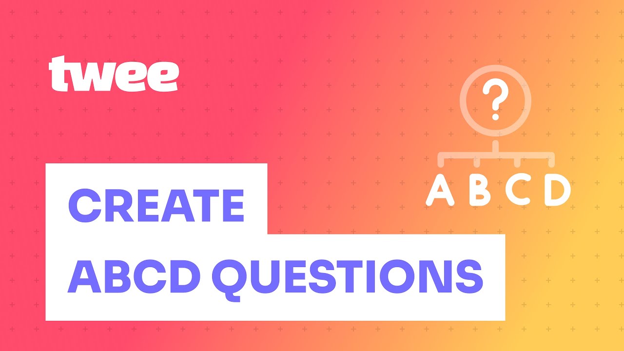 How to Create ABCD Questions for a Text on Twee - YouTube