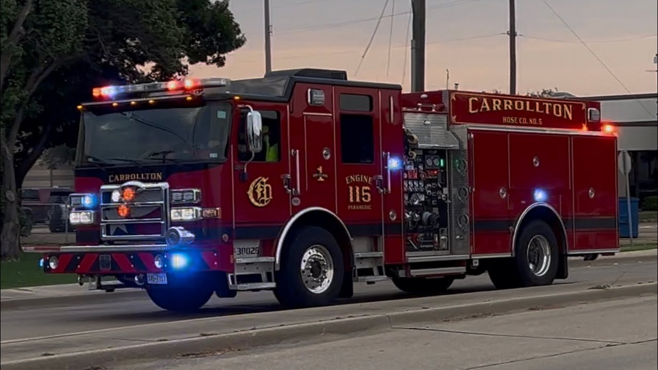 Carrollton Fire Rescue New Engine 115 Responding - YouTube