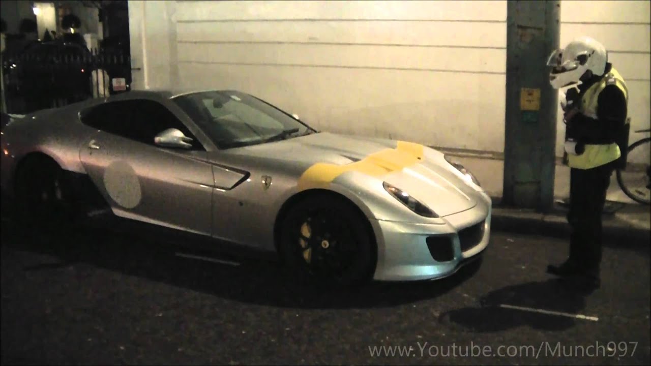 FERRARI 599 GTO GETS A PARKING TICKET OUTSIDE HARRODS - YouTube