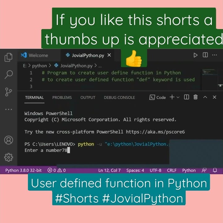 Creating User Defined Function in Python 👍 - YouTube