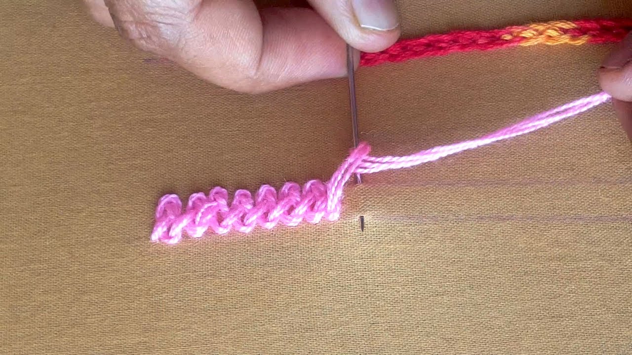 Braid Stitch or Cable Plait Stitch border design/hand embroidery basic ...