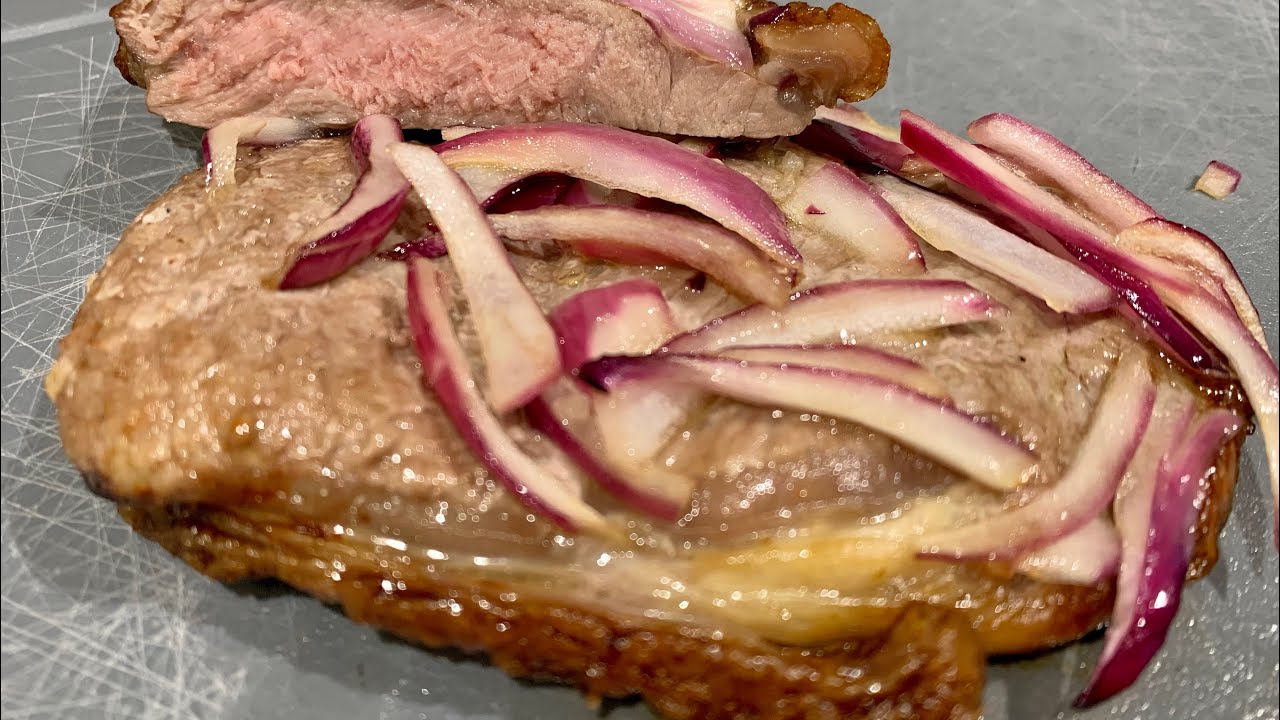 Bife acebolado na airfryer. Fiz com contra-file! Contra-file acebolado ...