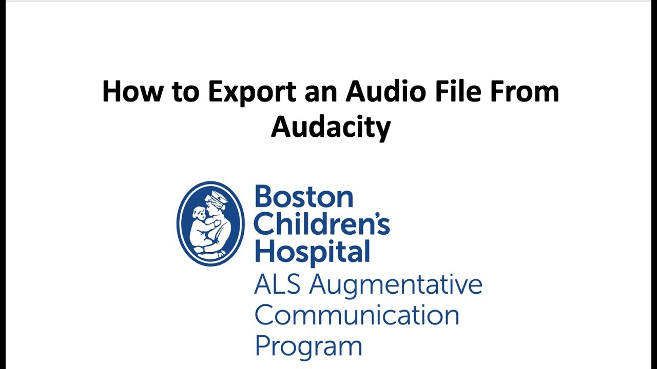 How to Export an Audio File From Audacity - YouTube