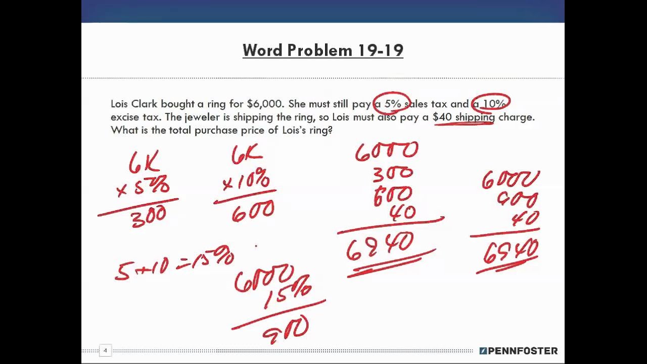 Math for Business and Applications Ch 19 Word Problems 19 15 to 19 25 ...