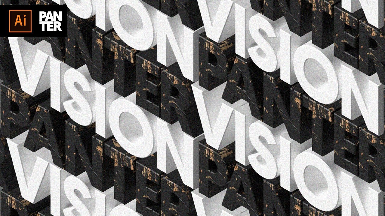 3D Text Pattern in Illustrator - YouTube