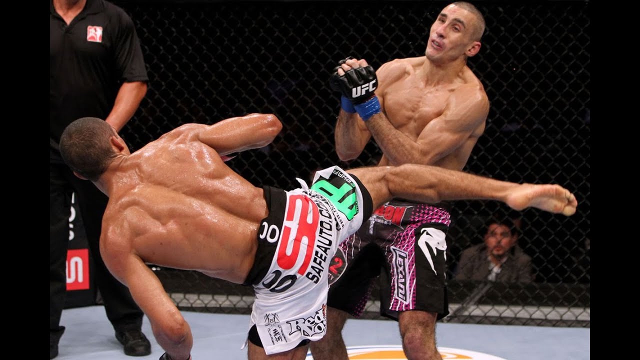 Edson Barboza SPINNING WHEEL KICK KO'ed etim HEAD - UFC FightNight ...