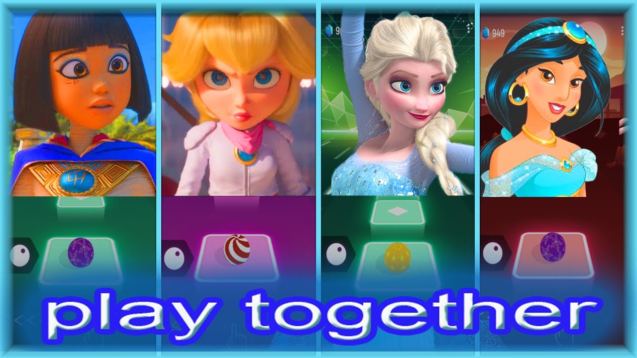 MUMMY PRINCESS🆚PRINCESS PEACH🆚ELSA🆚JASMINE |TILES HOP - YouTube