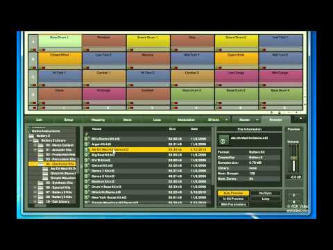 Native Instruments 502: Battery 3 - 5. Loading a Drum Kit