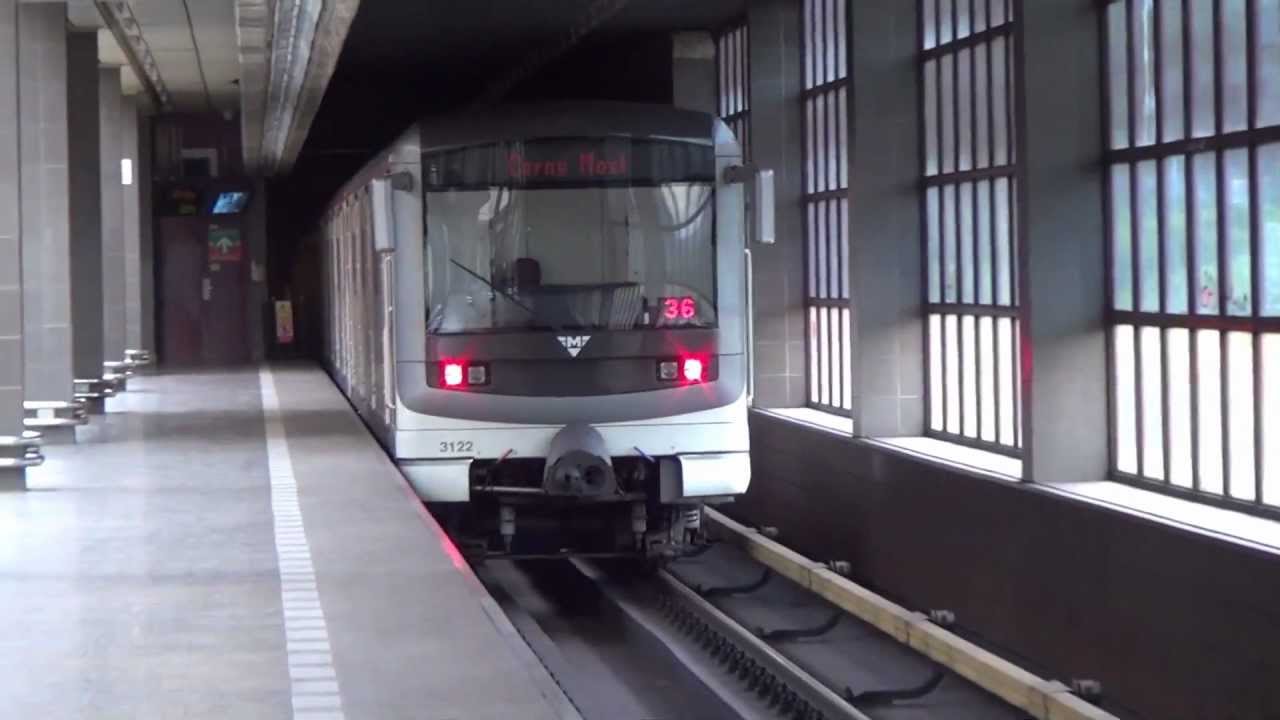 Metro Praha / Prague at station Hůrka Linka B HD - YouTube