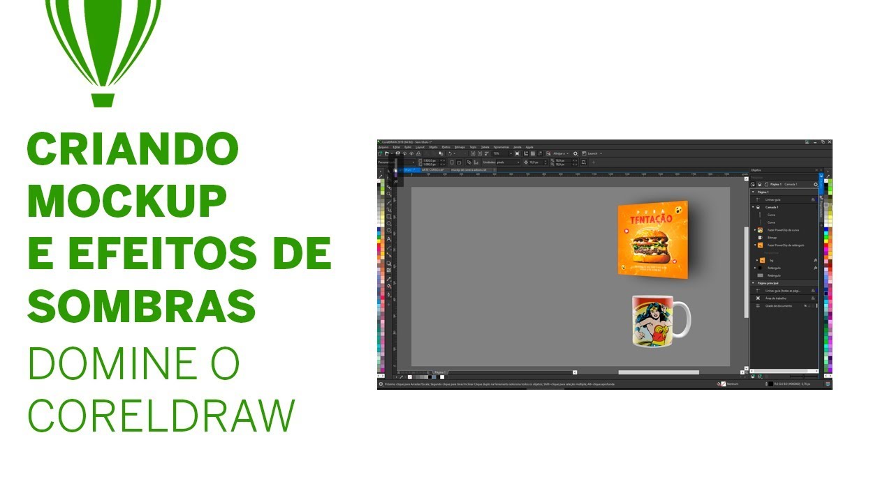 CRIANDO MOCKUPS E EFEITOS DE SOMBRAS | CORELDRAW - YouTube