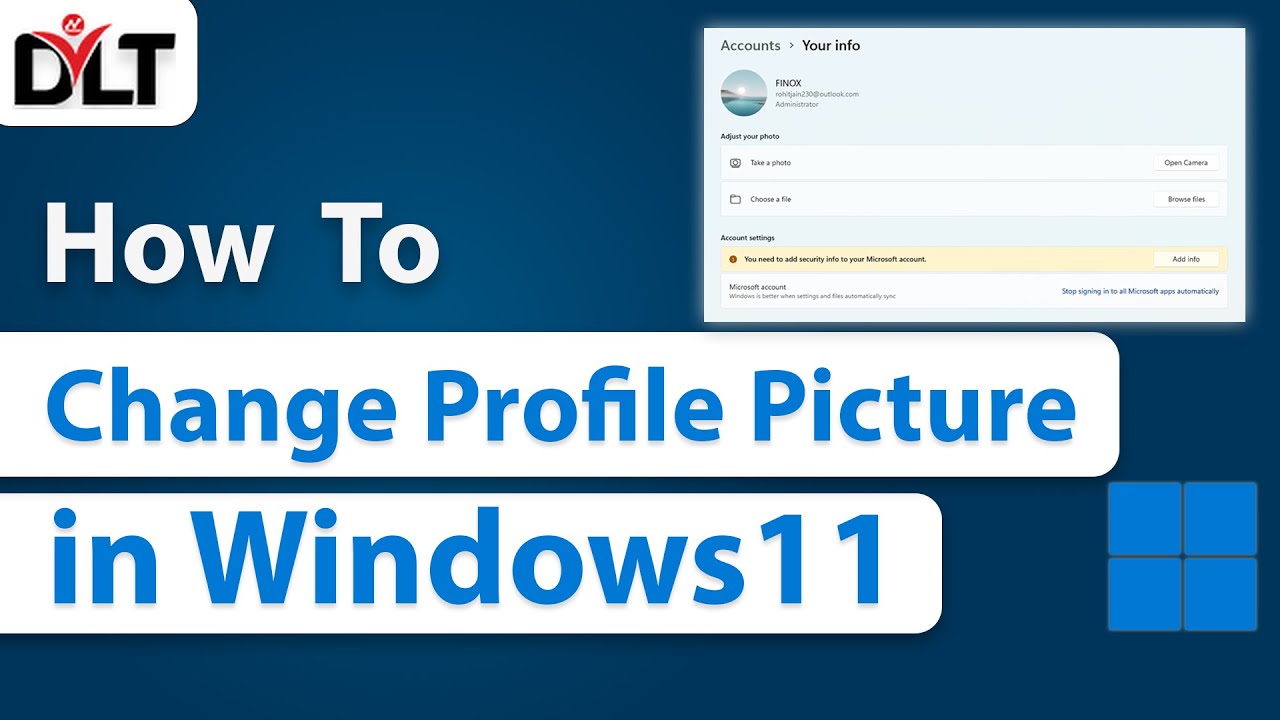 How to Change profile Picture in Windows 11 - YouTube
