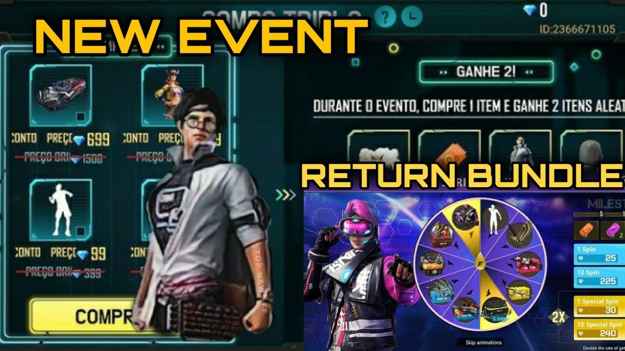 FREE FIRE NEW BAGPACK | NEW BUNDLE | RETURN BUNDLE | NEW EVENT | 2021 ...