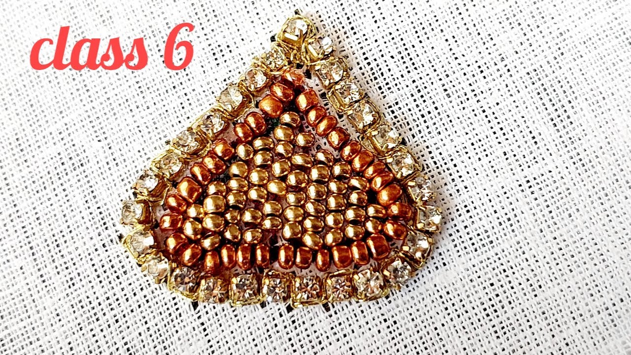 Aari class 6/khata stitch, stone chain stitch tutorial class in aari ...