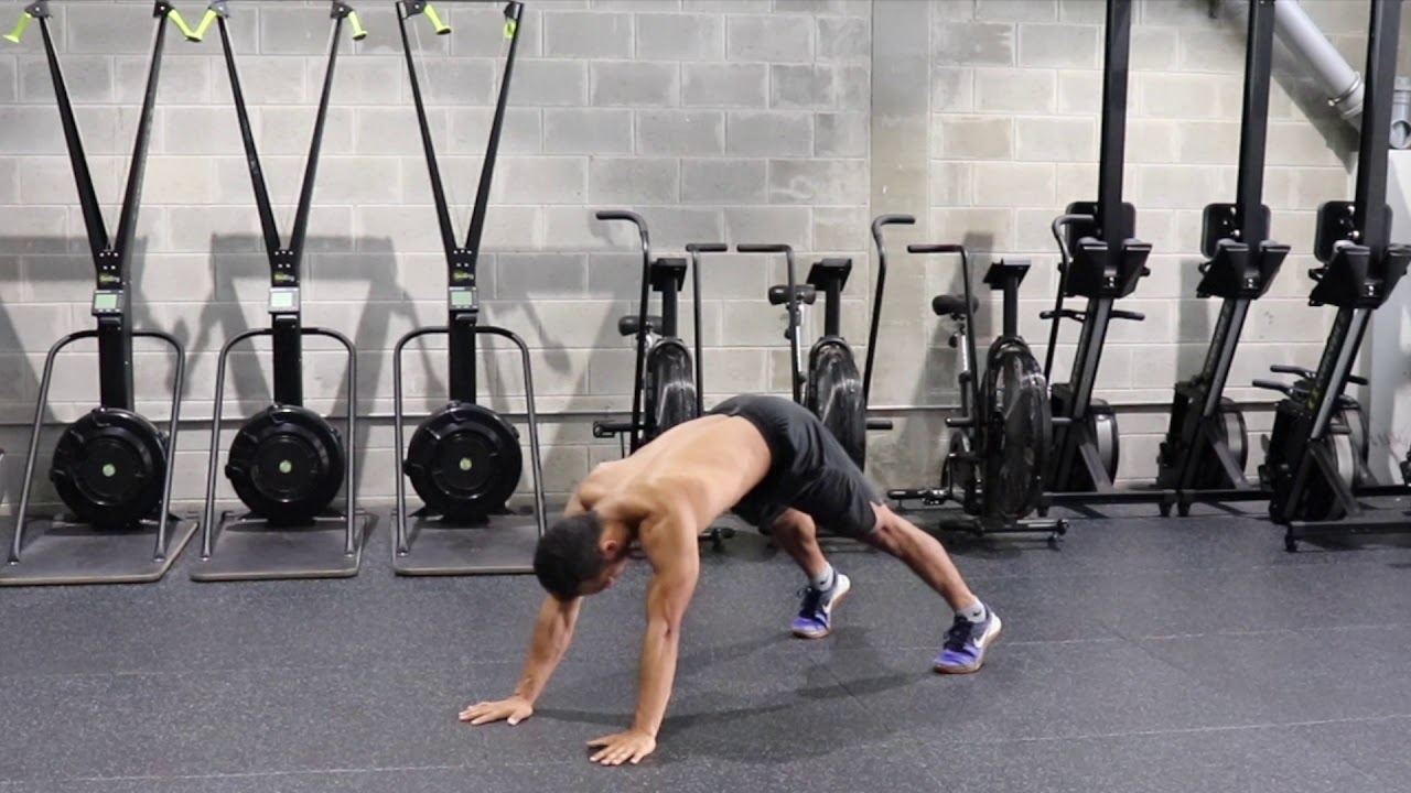 Inchworm push ups + Toe taps - YouTube