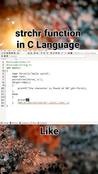 How to use the strchr function in C Language - YouTube