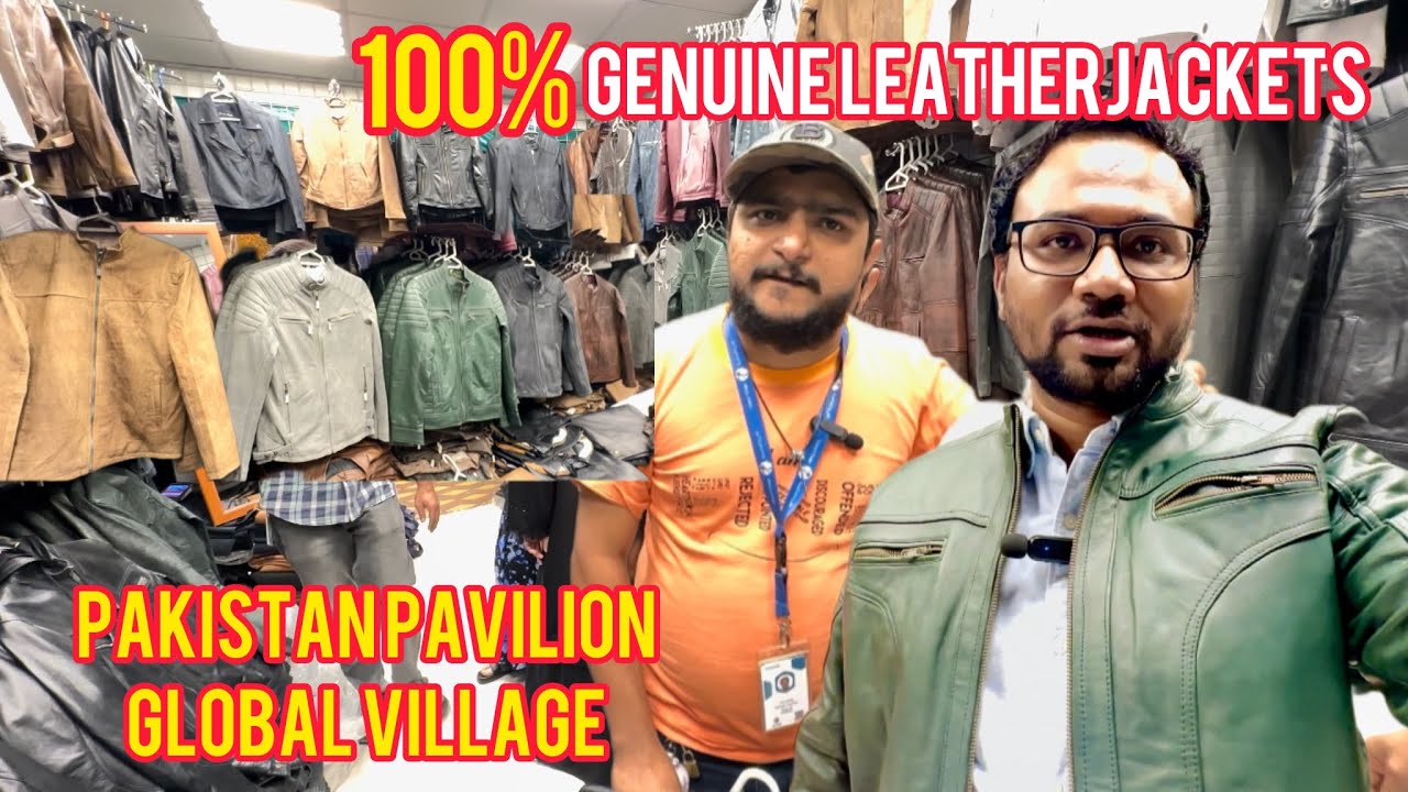 Global village Cheapest shopping in Dubai original leather jacket in ...