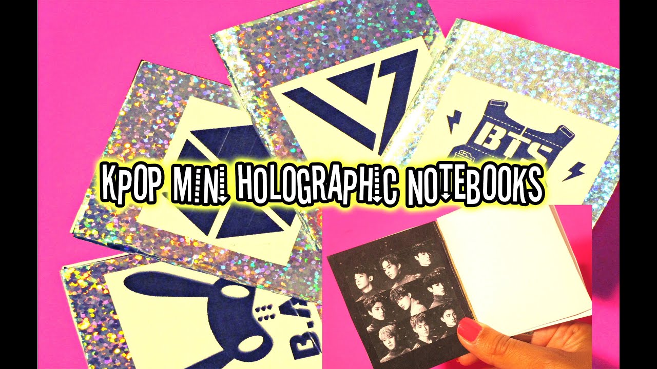 DIY KPOP Mini Holographic Notebooks/BTS/EXO/B.A.P/Seventeen - YouTube
