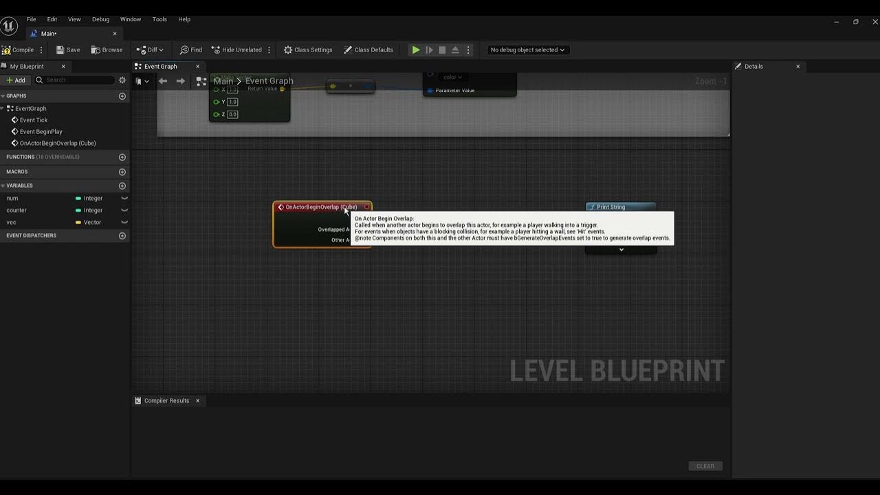 UE5 Blueprints Tutorial 026-4 Create a node: On Actor Begin Overlap ノードの作成 - YouTube