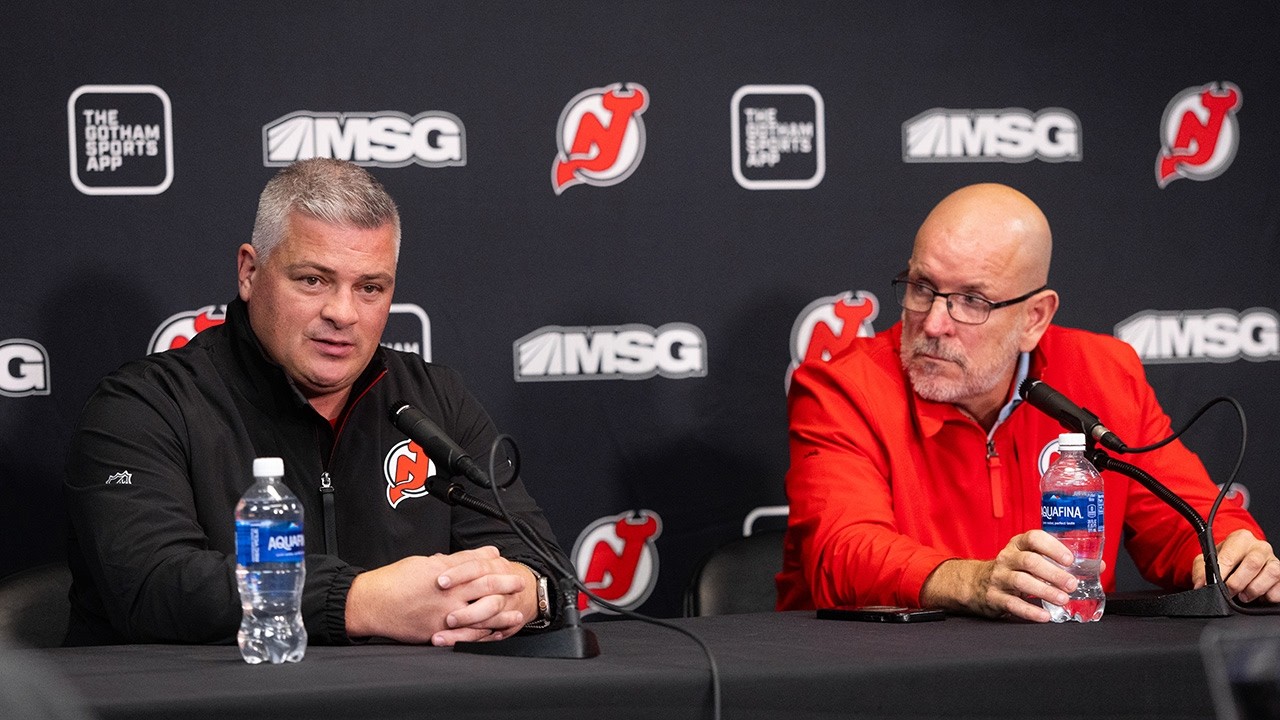 Keefe and Fitzgerald address the media on the first day of Devils training camp - YouTube