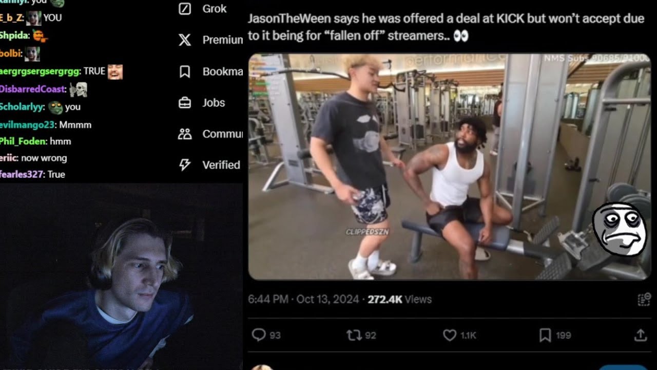 xQc Shocked by JasonTheWeen say "Kick is for Retired/Fall Off Streamer ...