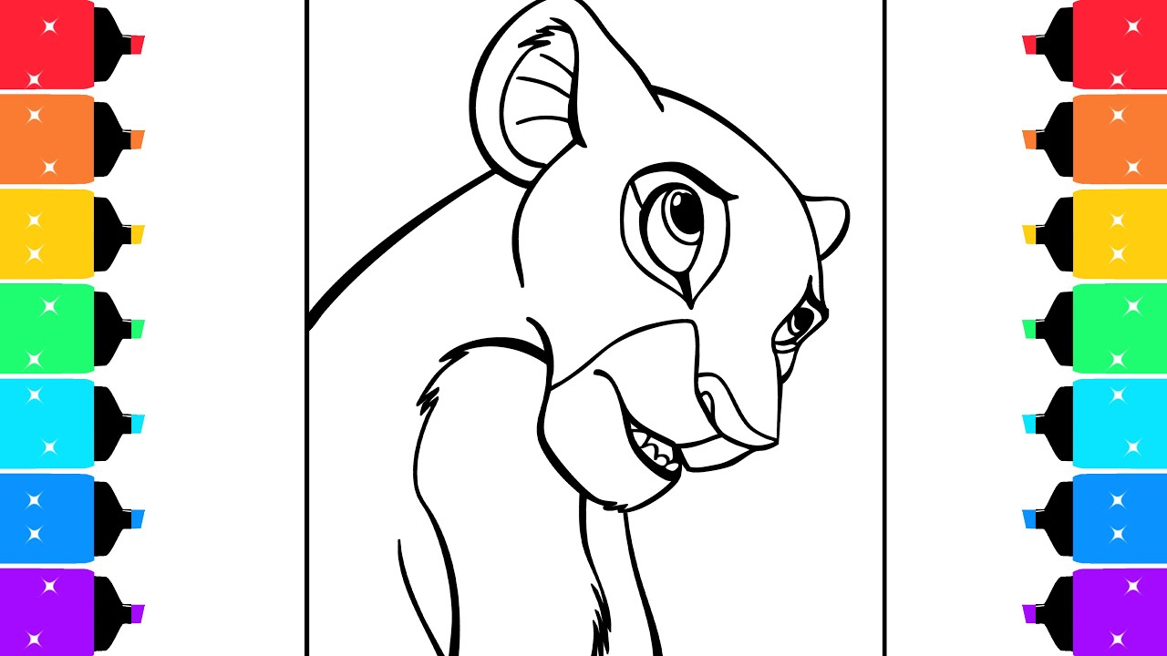 Coloring Sarabi from Lion King Coloring Pages | Draw and Colors - YouTube