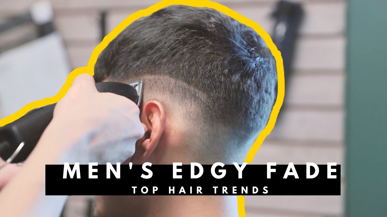 Textured Crop Blunt Fringe Haircut With Low Skin Fade and Design - YouTube