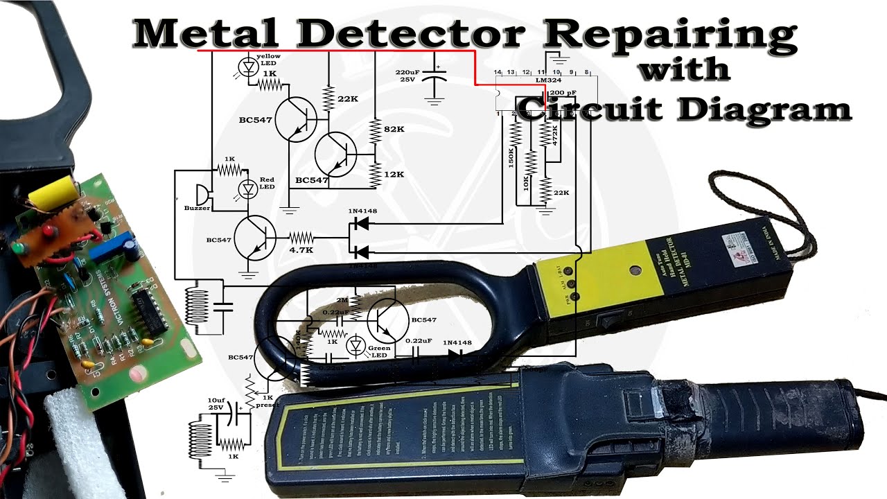 metal detector repairing with circuit diagram - YouTube