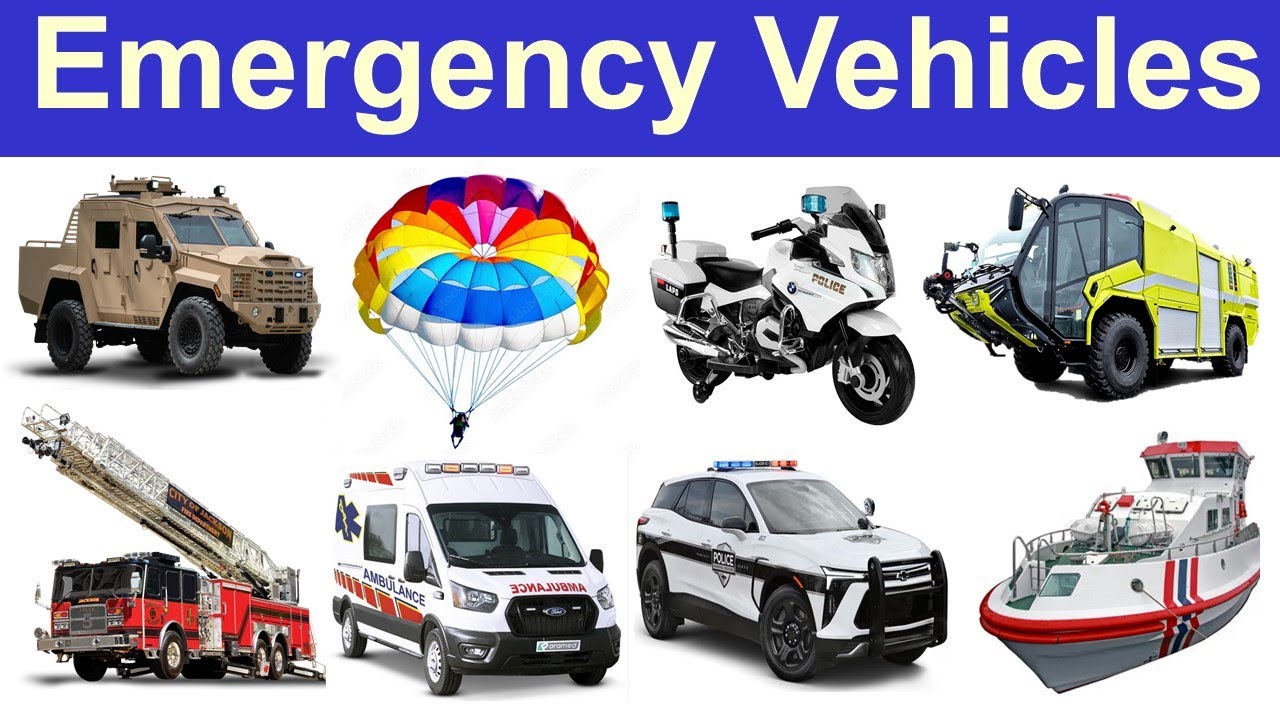 Emergency vehicles vocabulary | types of emergency transport vehicles ...