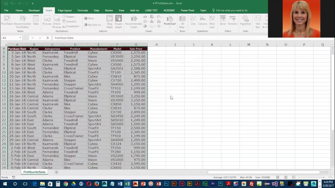 Project 3a Creating a PivotTable Using Recommended PivotTables - YouTube