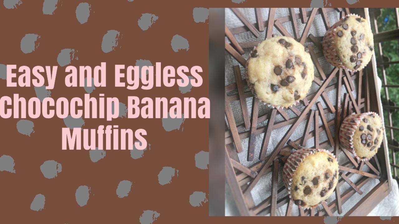 Baked Eggless Chocochip Banana Muffins at Home || INSTANT MUFFIN RECIPE ...