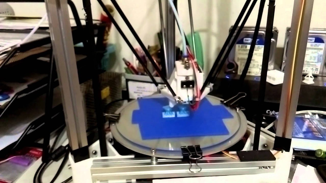 Kossel Mini 3D印表機列印中 - YouTube