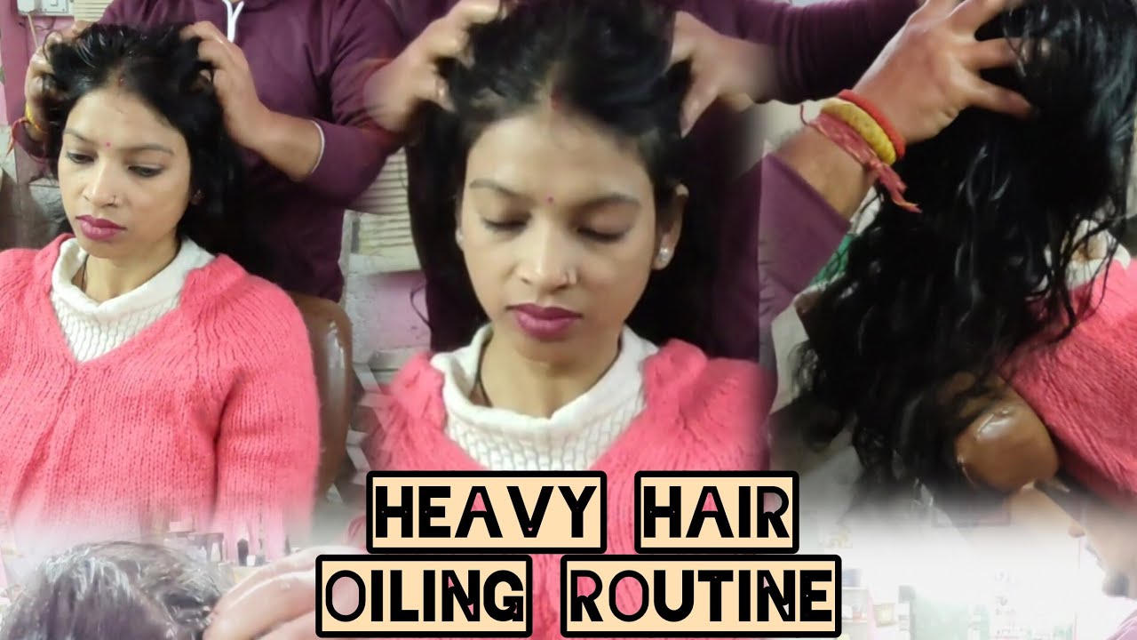 heavy hair oiling routine by boy||hair play by men||hair pulling||hair ...