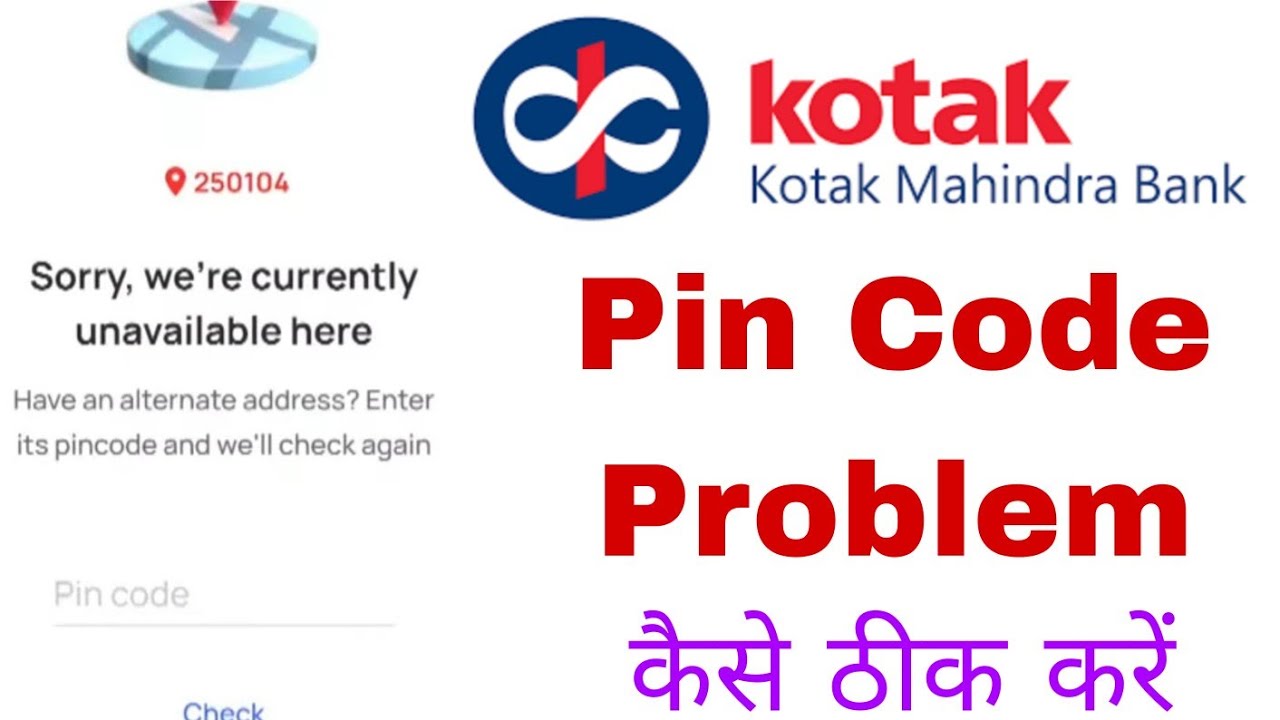 kotak811 Bank Zero Balance Saving Account Pin Code Problem | Kotak Bank Account Open Pin Code ...
