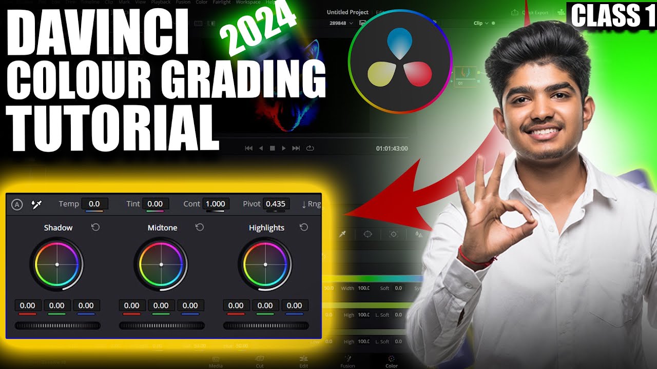 Davinci colour grading basic tutorial || class 1 || learning world - YouTube