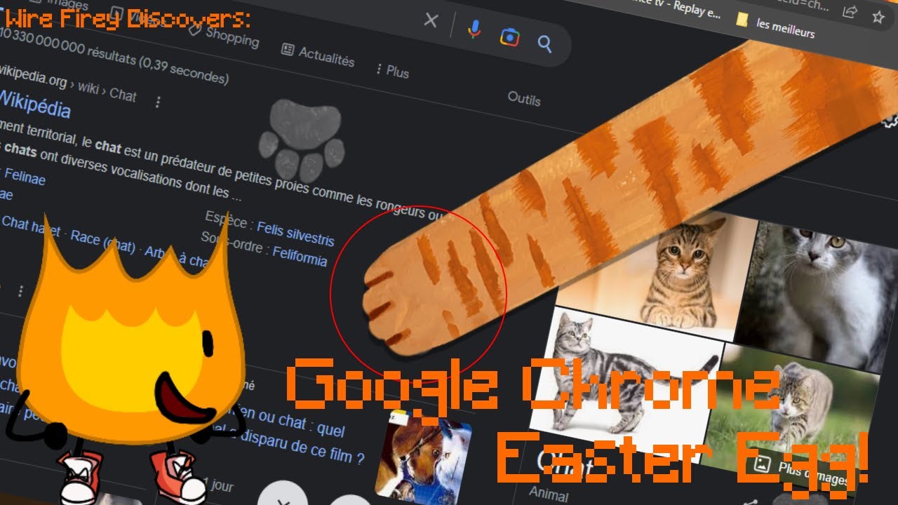 Wire Firey Discovers Part 2: Google Chrome Cat Easter Egg! - YouTube