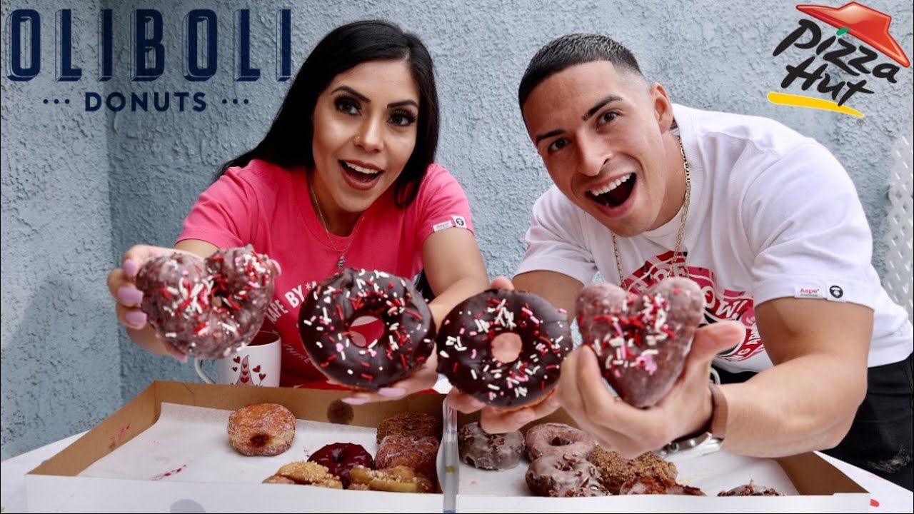 Epic Cheat Day Best Donuts in Orange County Oliboli Donuts Mukbang | EATING Pizza Hut NY Style ...