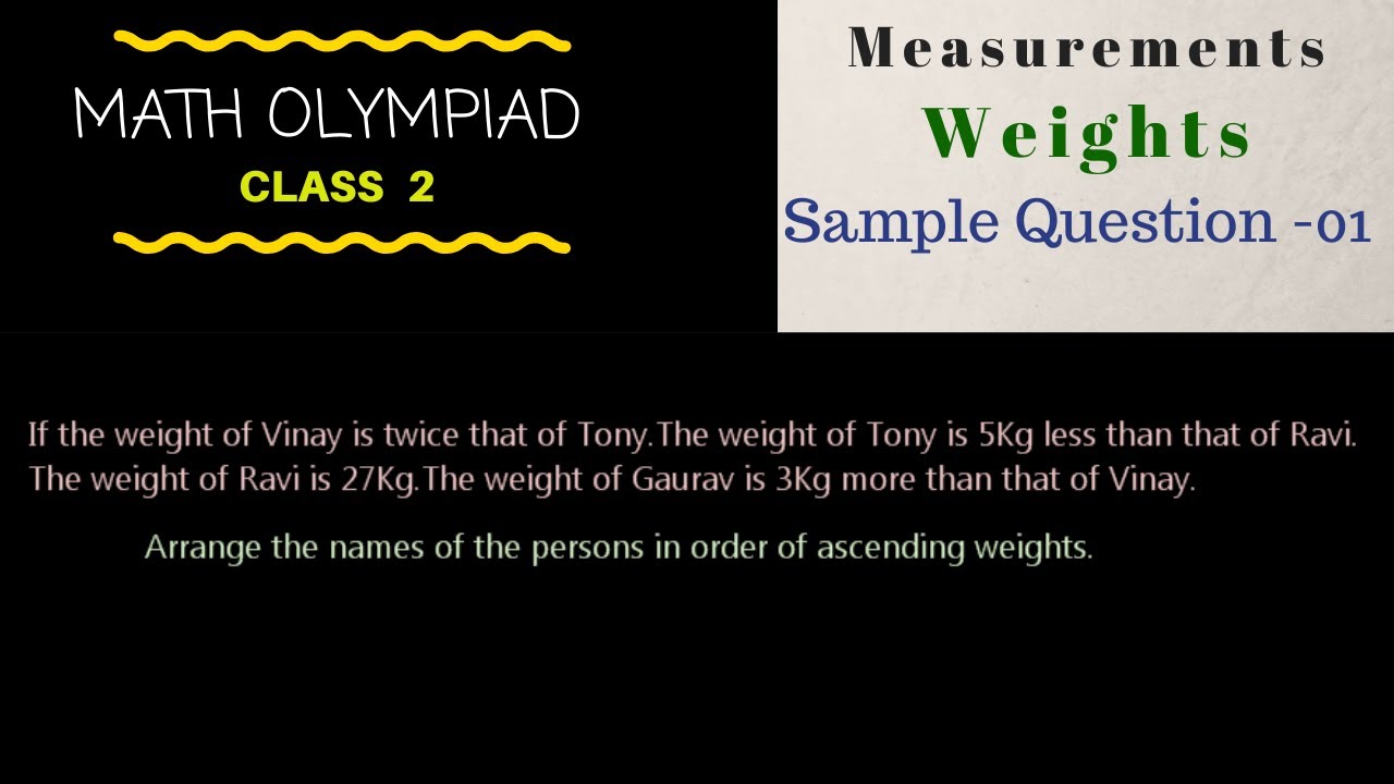 Measurements- Weights- Sample Question -01 - YouTube