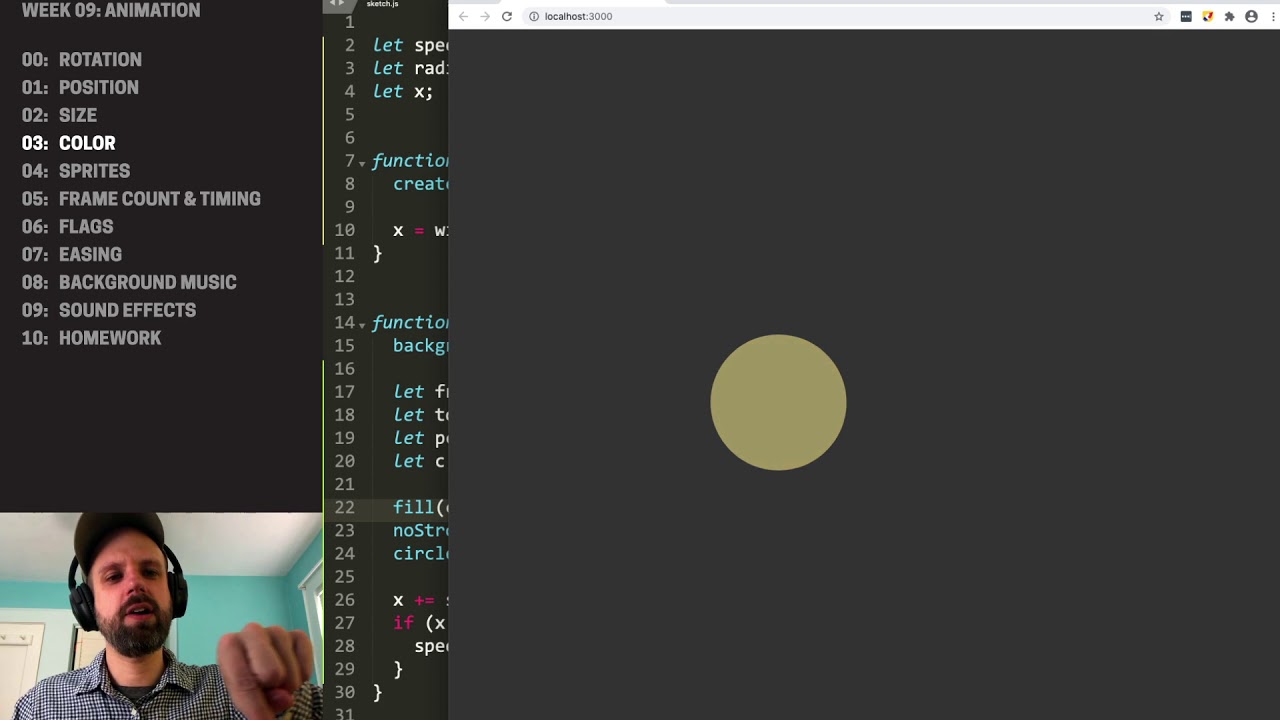 Cp1 Animation In P5js Basics Color Youtube