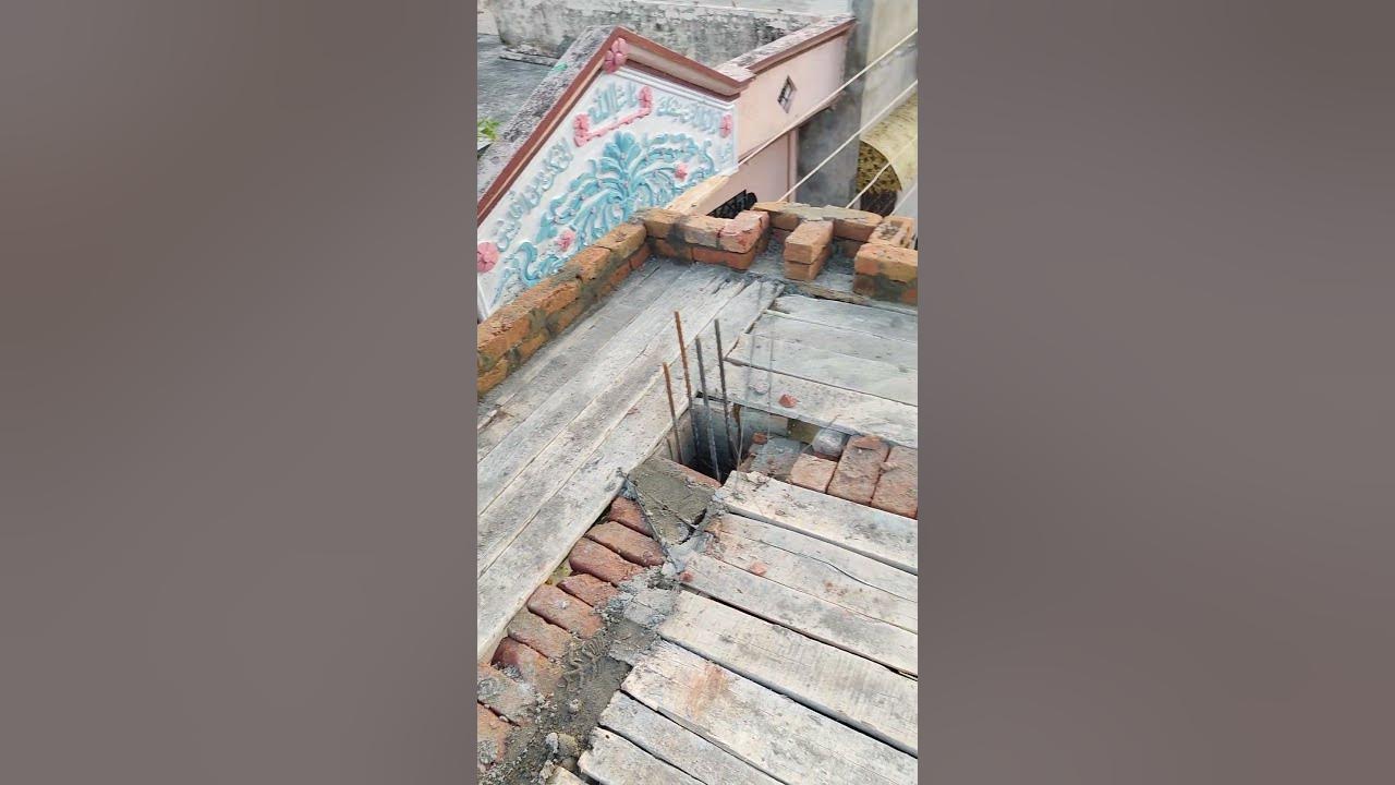 Designing bricks wall on the roof #construction #brickswall #bricks #shorts #shortfeed # ...