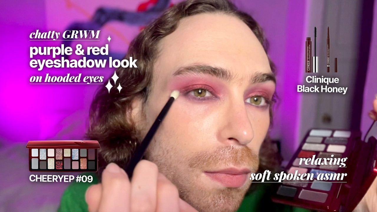 Relaxing Soft-Spoken ASMR Eye Makeup Tutorial Vampy Purple & Red ...