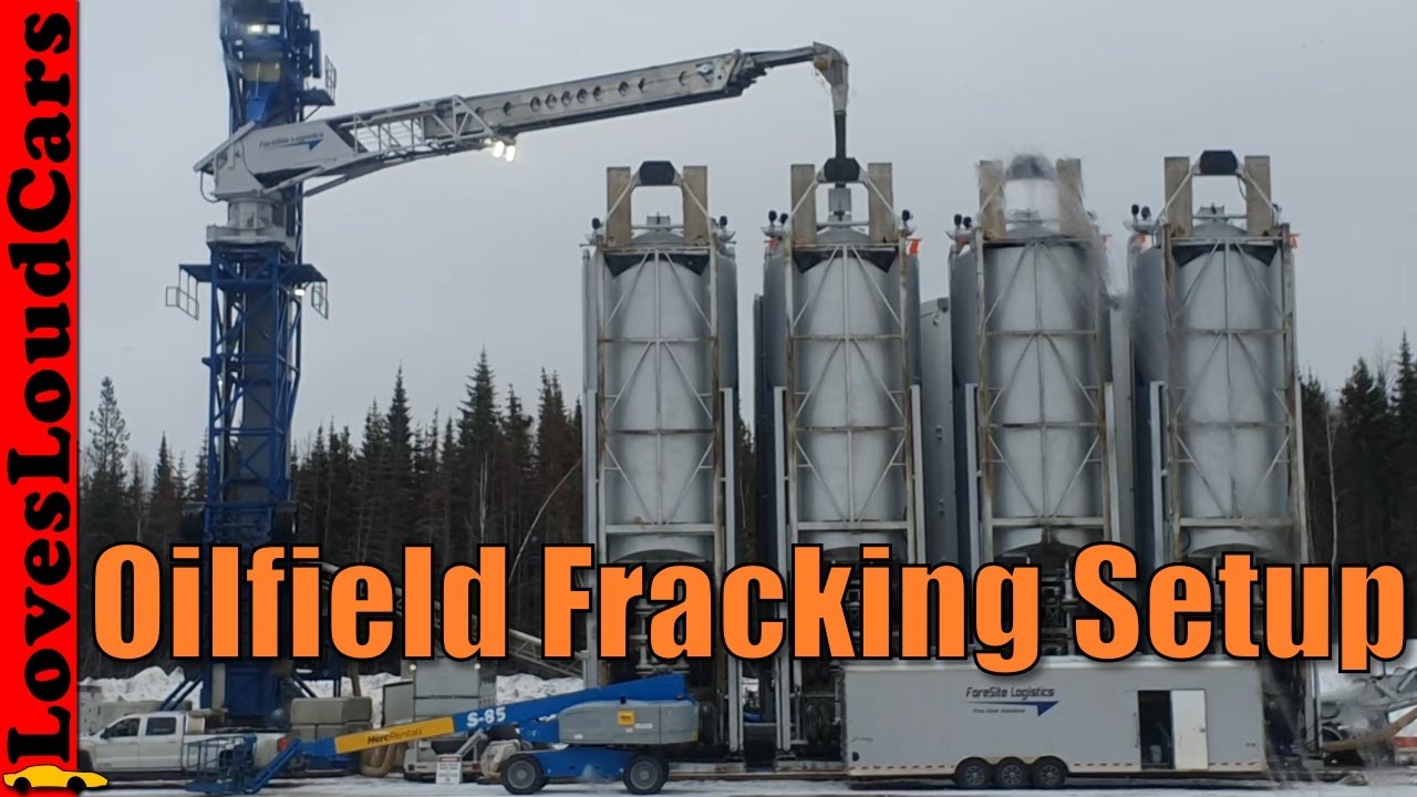 Setup for oilfield Fracking - YouTube