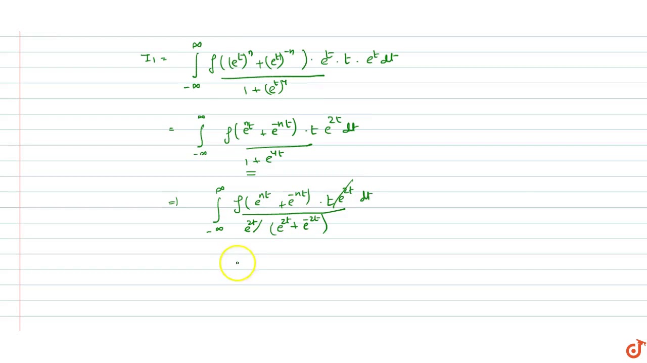Let `I_1=int_0^(oo) (f(x^n+x^(-n))xlogx)/(1+x^4)dx` and `I_2=it_(-oo ...