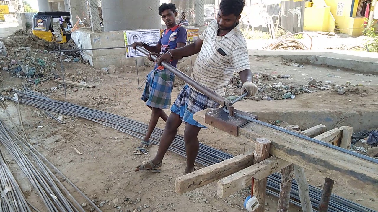 #Bar-Bending-work #Man-power #steel-rod-bending - YouTube
