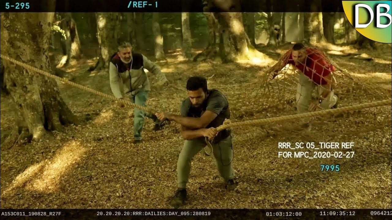 RRR movie - Tiger chasing Scene Making | Rehearsal of RRR Tiger attack ...