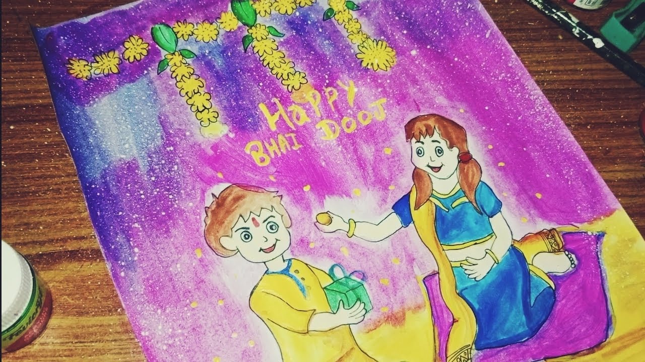 How To Draw Bhai Dooj Drawing ll Full Tutorial on Bhai Dooj DRAWING 💞 ️ ...